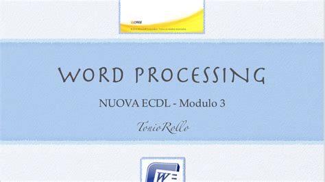 word processing nuova ecdl tonio rollo