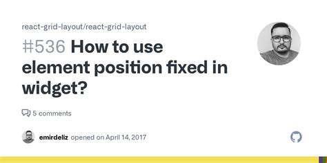 How To Use Element Position Fixed In Widget · Issue 536 · React Grid Layoutreact Grid Layout