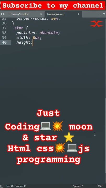 Moon And Star ⭐ Html Css Coding💻💥 Shorts Tranding Webdevelopment Programming 💻js 💥👈l💥💫