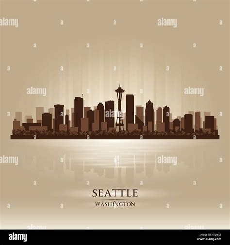 Seattle Washington Skyline City Silhouette Stock Vector Image And Art Alamy