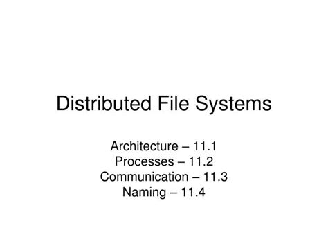 Ppt Efficient Distributed File System Architecture Nfs Overview Powerpoint Presentation Id