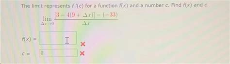 solved the limit represents f c for a function f x and a