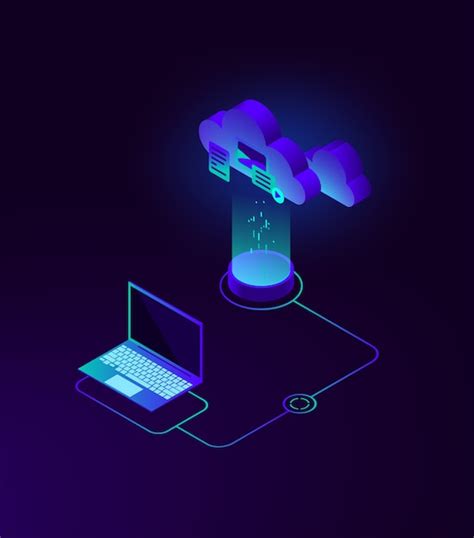 Premium Vector Isometric Illustration Of Cloud Data Storage