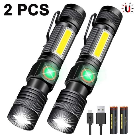 Linterna De Luz Negra Recargable Linterna Táctica Led 3 En 1 Luz
