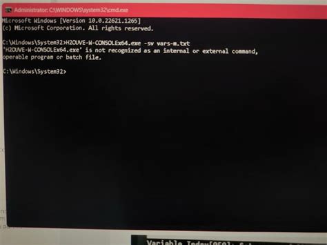H2ouve W Consolex64exe Is Not Recognized As An Internal Or External