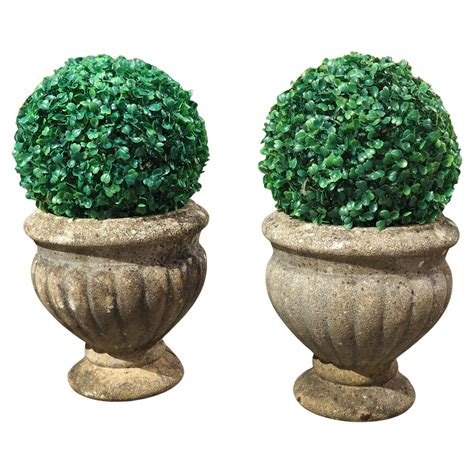 English Pair Of Reconstituted Stone Planters For Sale At 1stdibs