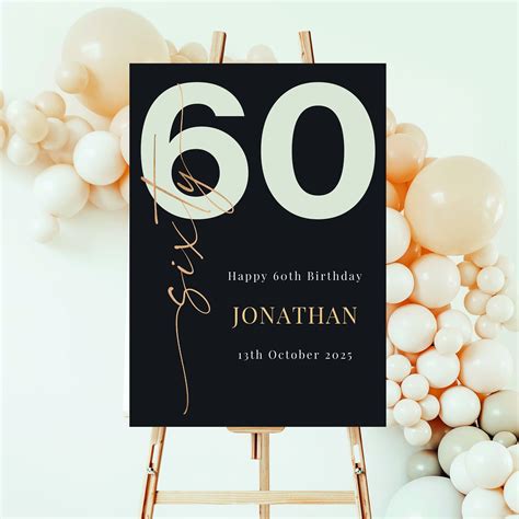 60th Birthday Sign Personalised Welcome Party Sign 60th Party Décor