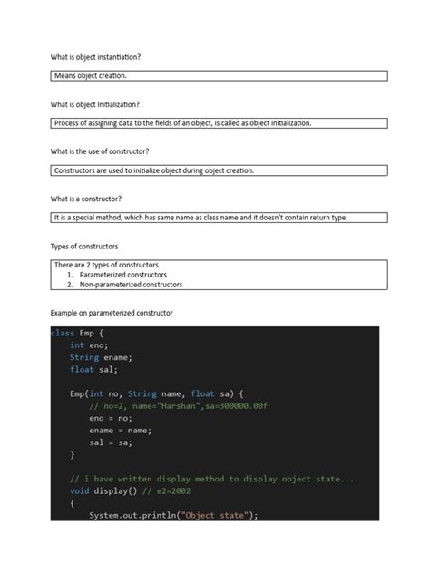 Remaining Oops Concepts Pdf Constructor Object Oriented