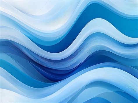 Abstract Fluid Blue Wave Design With Soft Gradients And Smooth Curves Creating A Calm Minimalist