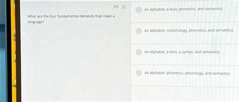 What Are The Four Fundamental Elements That Make A Language An