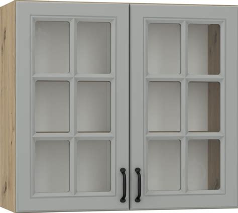 ᐉ Шафа верхня В 80 72 30 ВТ 2 полиці МС Глорія Ashen фасад МДФ №332 попелястий матовий дуб