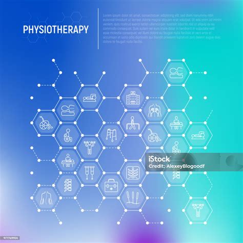 얇은 선 아이콘으로 넓어짐에 물리 치료 개념 재활 물리 요법가 침술 마사지 보행기 척추 X 선 외상입니다 벡터 일러스트 레이 션 웹 페이지 서식 파일 인간 척추에 대한 스톡