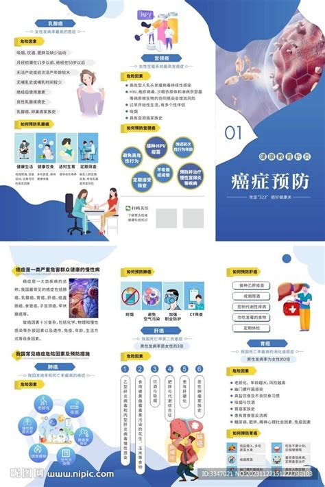 健康教育折页癌症预防设计图dm宣传单广告设计设计图库昵图网