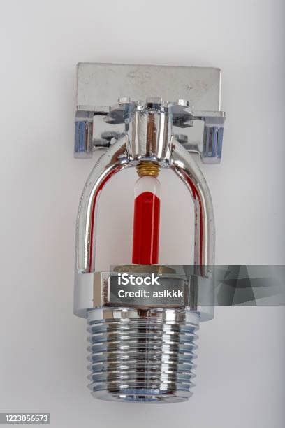 소방 장비 흰색 천장 배경에 스프링클러 자동 헤드 화재 스프링클러 소화기 스프링클러에 초점을 선택 소방관 안전 개념입니다 0명에