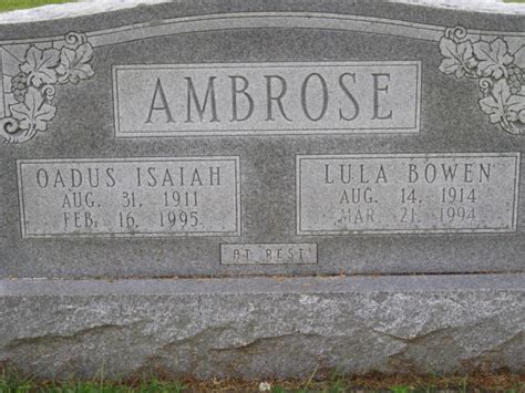 Lula Mae Bowen Ambrose 1914 1994 Find A Grave Memorial