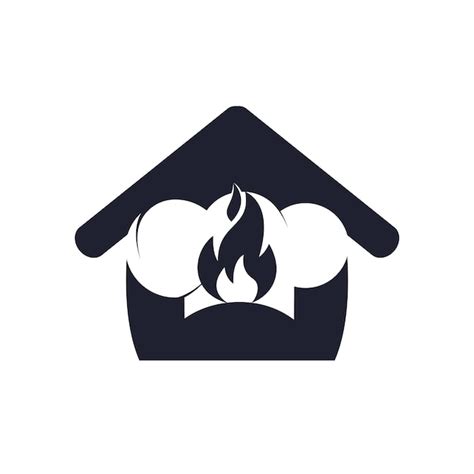 뜨거운 요리사 모자 벡터 로고 디자인 서식 파일 프리미엄 벡터