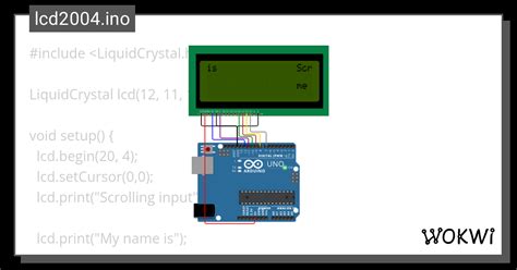 Lcd Scroll Left ข้อความวิ่ง Wokwi Esp32 Stm32 Arduino Simulator