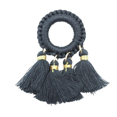 Tassel Ring 5 X 3cm Black Bead Trimming And Craft Co