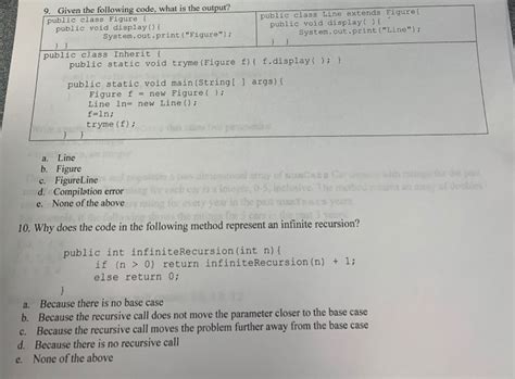 Solved 9 Given The Following Code What Is The Output