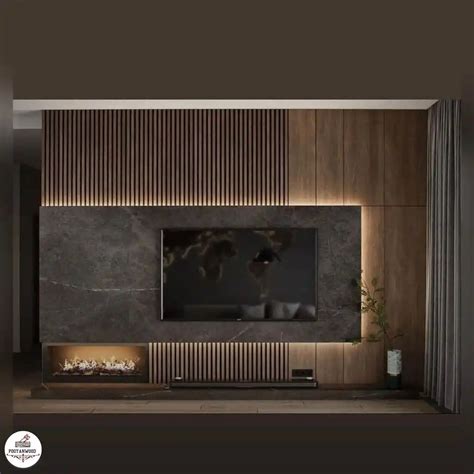 30 ایده دکور پشت تلویزیون با چوب ترمو ترمووال پشت تی وی