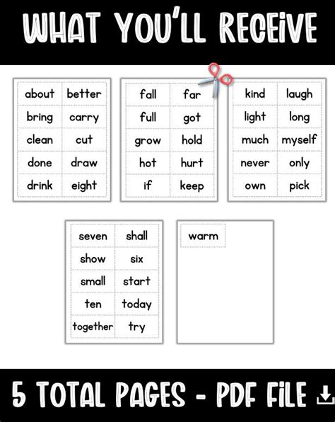 Third Grade Dolch Sight Words Downloadable Third Grade Flash Cards