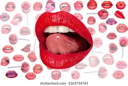 Licking Red Lips Images Stock Photos Vectors Shutterstock