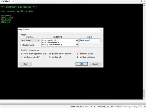 My Network Lab Add Button Bar In Secure CRT