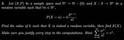 Solved Let S P Be A Sample Space And N N And Chegg Com
