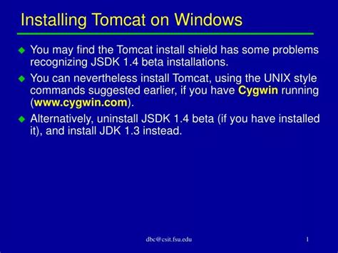 Ppt Installing Tomcat On Windows Powerpoint Presentation Free Download Id5107487