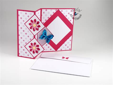 Fold Back Pop Up Card With Envelope Svg File For Silhouette And Cricut