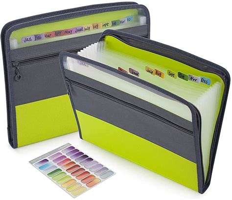Buy 13 Pocket Expanding File Folder With Sticky Labels Accordion File Folder Document Organizer