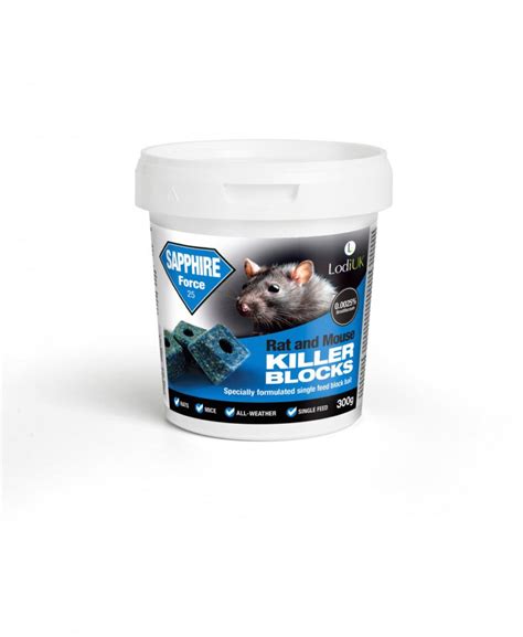 Lodi Sapphire Block Bait Rat And Mouse Killer Poison With Bait Station Sapphire Block Rat Pack