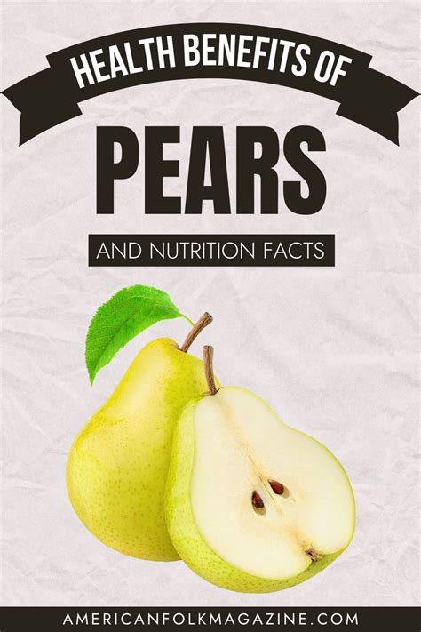 Pear Nutrition Facts And Health Benefits