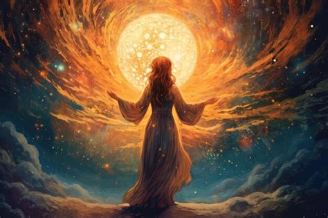 Premium Ai Image Illustrating A Woman Holding A Galaxy Harnessing The Power Of The Cosmos