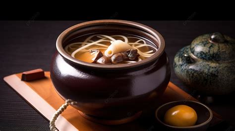 갈색 그릇에 달걀 국수와 수프 한 그릇 아카다시 나메코 수프 고화질 사진 사진 음식 배경 일러스트 및 사진 무료 다운로드 Pngtree