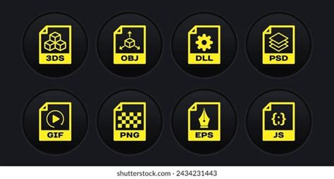 Set  File Document Psd Png Stock Vector Royalty Free 2434231443 Shutterstock