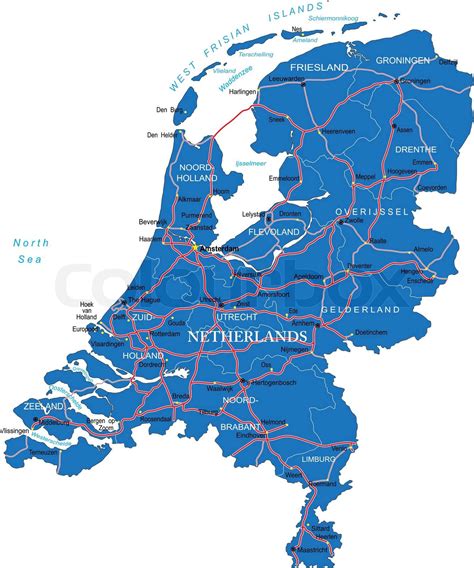 Holland Map Stock Vector Colourbox