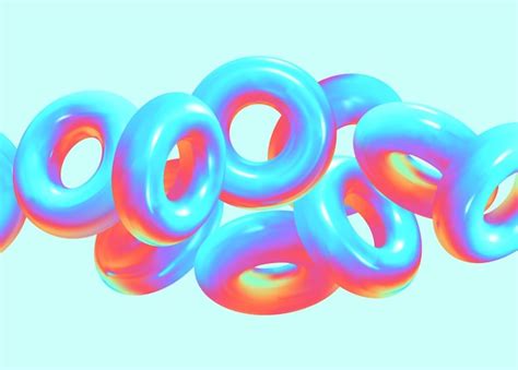 Premium Vector Modern Abstract Minimal Background Torus And Donut Gradient Colorful
