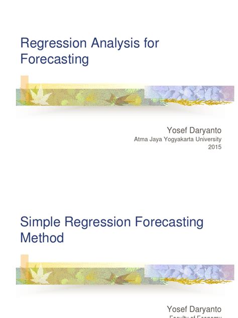 Regression Analysis For Forecasting Yosef Daryanto Pdf Correlation