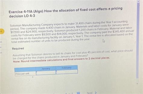 Solved Exercise 4 11a Algo How The Allocation Of Fixed