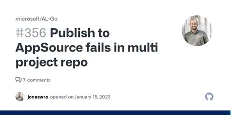 Publish To Appsource Fails In Multi Project Repo · Issue 356 · Microsoftal Go · Github