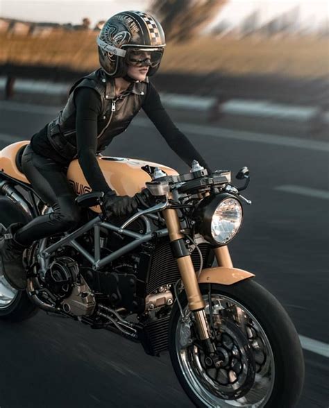 Harrys Harbour Bizarre Motorcycle Girl Cafe Racer Girl Motorbike Girl