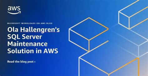 Ola Hallengrens Sql Server Maintenance Solution In Aws Amazon Web