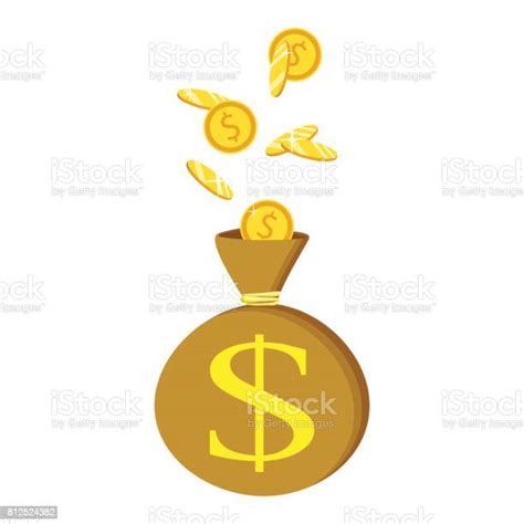 플랫 아이콘 벡터 일러스트 레이 션입니다 돈 절약 하 고 돈 가방 개념입니다 돈 만들기입니다 은행 예금입니다 재무입니다 배경에 고립 가득 찬에 대한 스톡 벡터 아트 및 기타