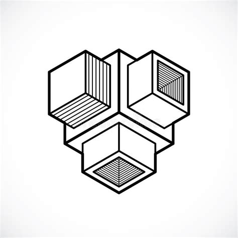 3d Engineering Vector Abstract Shape Made Using Cubes And Geometric