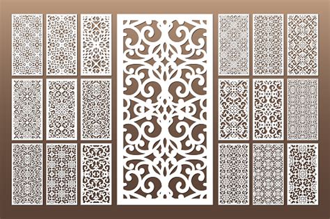 레이저 컷 캐비닛 프렛 워크 아랍어 스타일의 패널을 천공 장식 패널 템플릿은 외부 절단 속도 12를 위해 설정합니다 금속 종이 또는 나무 조각 야외 화면 Diy에 대한 스톡