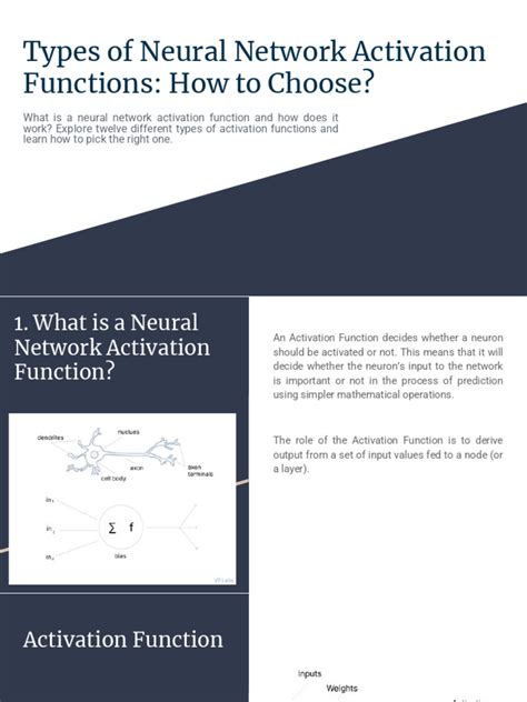 Types Of Neural Network Activation Functions How To Choose 1 Pdf Mathematical Analysis