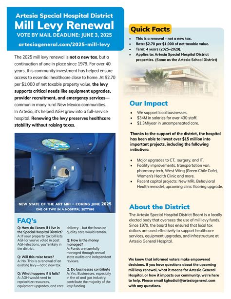 2025 Mill Levy Renewal Artesia General Hospital