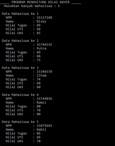 Program Nilai Struct Bahasa C Just A Simple Blog