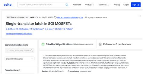 Single Transistor Latch In Soi Mosfets